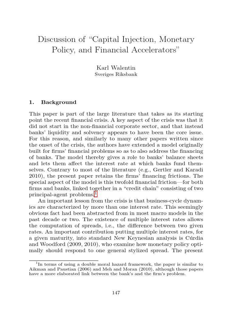 Discussion of Capital Injection Monetary Policy | PDF | Taylor Rule ...