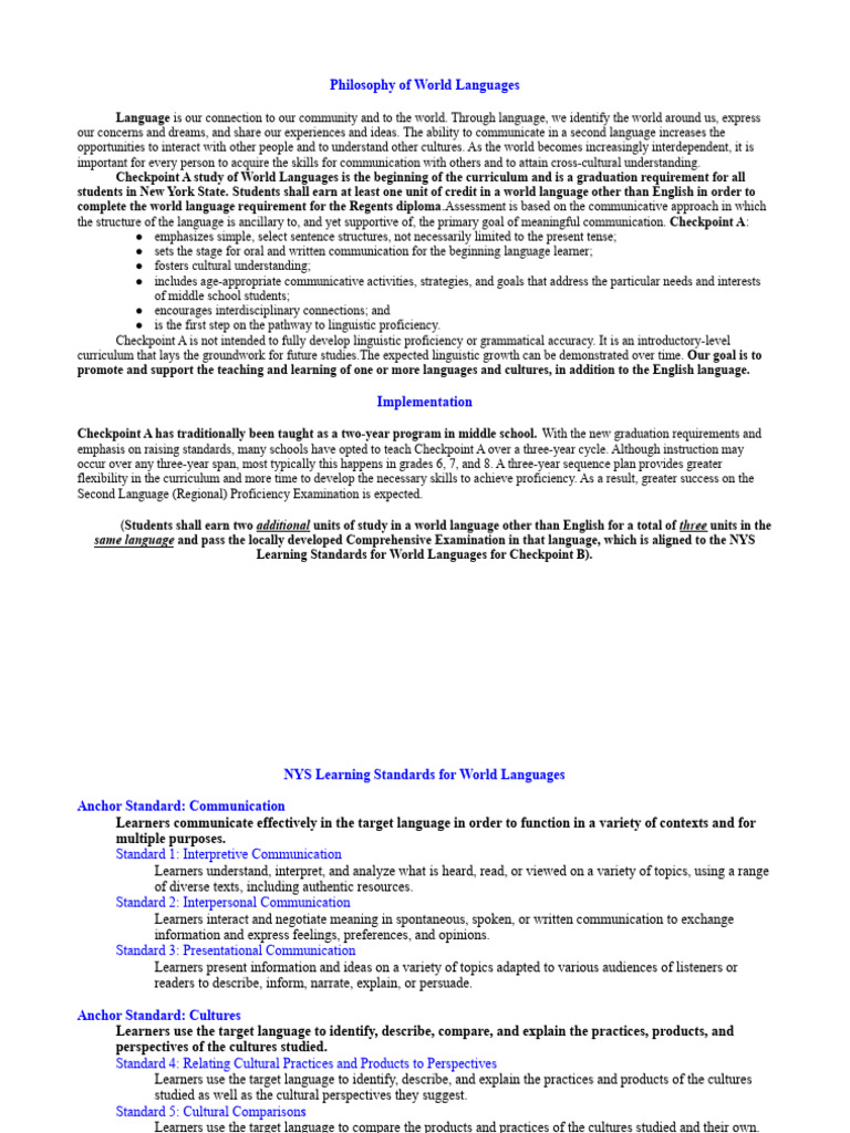 Spanish Curriculum (Sept 2021) 3 | PDF | Communication | Second Language