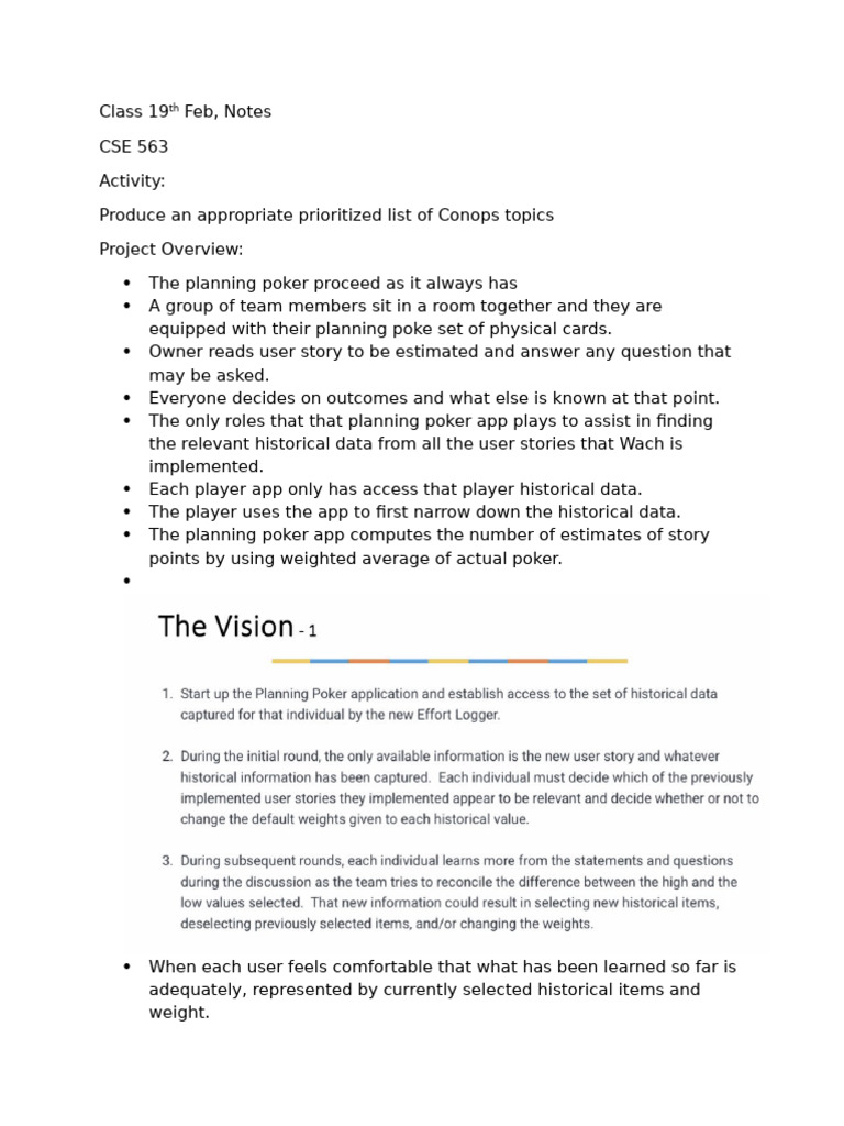 CSE 563 Planning Poker Notes | PDF