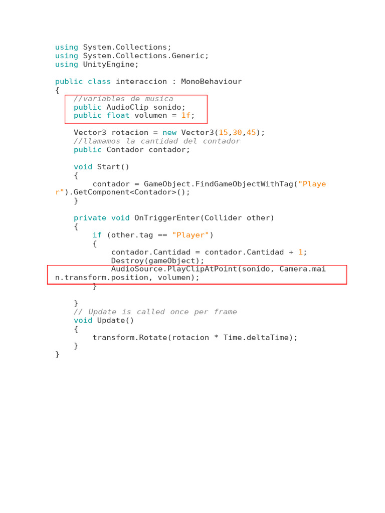 Unity C# Script: Player Interaction | PDF