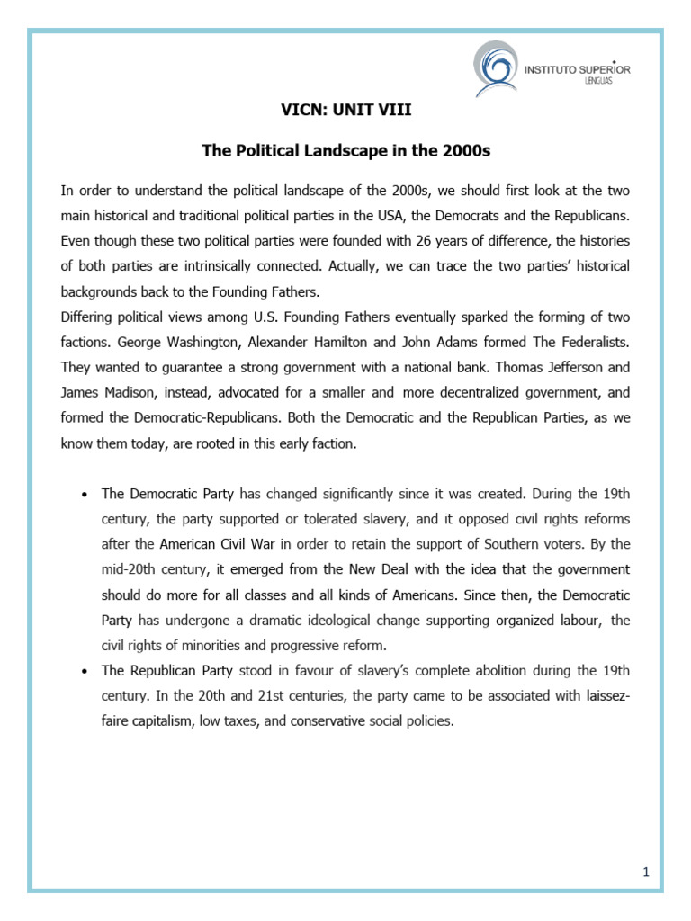 22 - S12 Political Landscape in The 2000s | PDF | Democratic Party ...