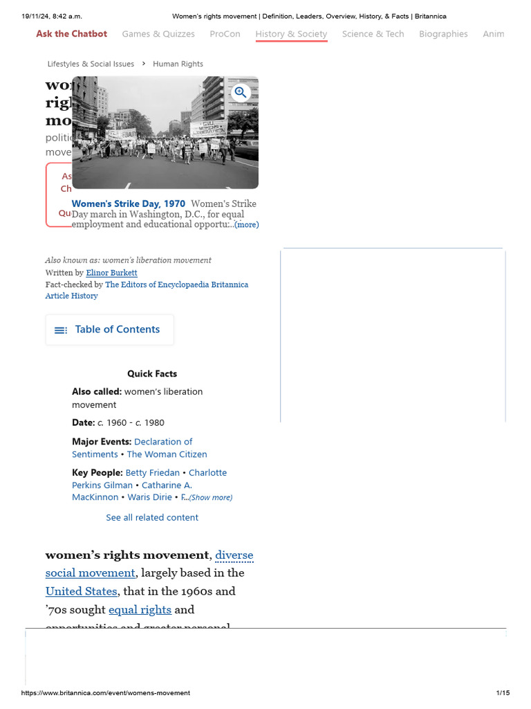 20- S10Women’s Rights Movement _ Definition, Leaders, Overview, History, & Facts _ Britannica ...