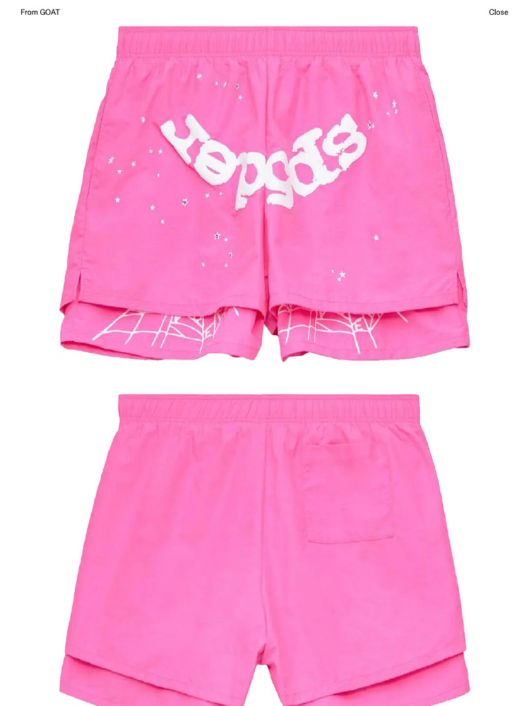 Pink Sp5der OG Web Double Layer Shorts | PDF