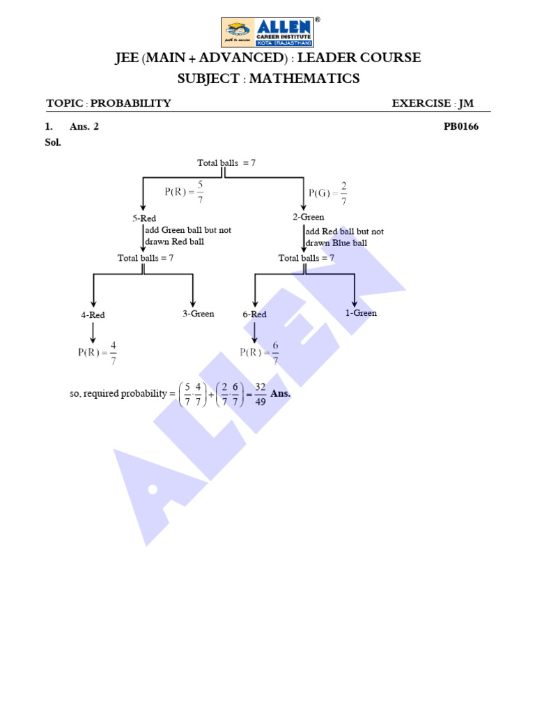 Probability EX SOL 4 | PDF | Mathematics | Probability Theory