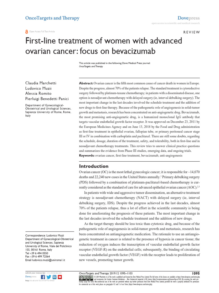 First-Line Treatment of Women With Advanced Ovaria | PDF | Ovarian ...