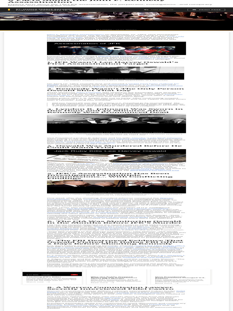 8 Key Facts About JFK's Assassination | PDF | Lee Harvey Oswald ...