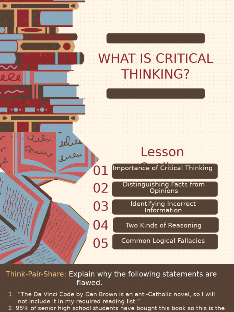 Lesson 9 & 10 Critical Thinking | PDF | Argument | Fallacy