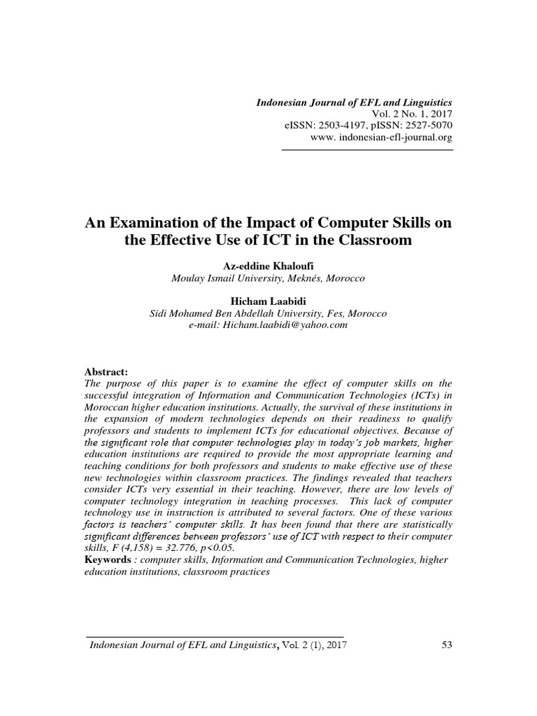 An Examination of The Impact of Computer | PDF | Educational Technology ...