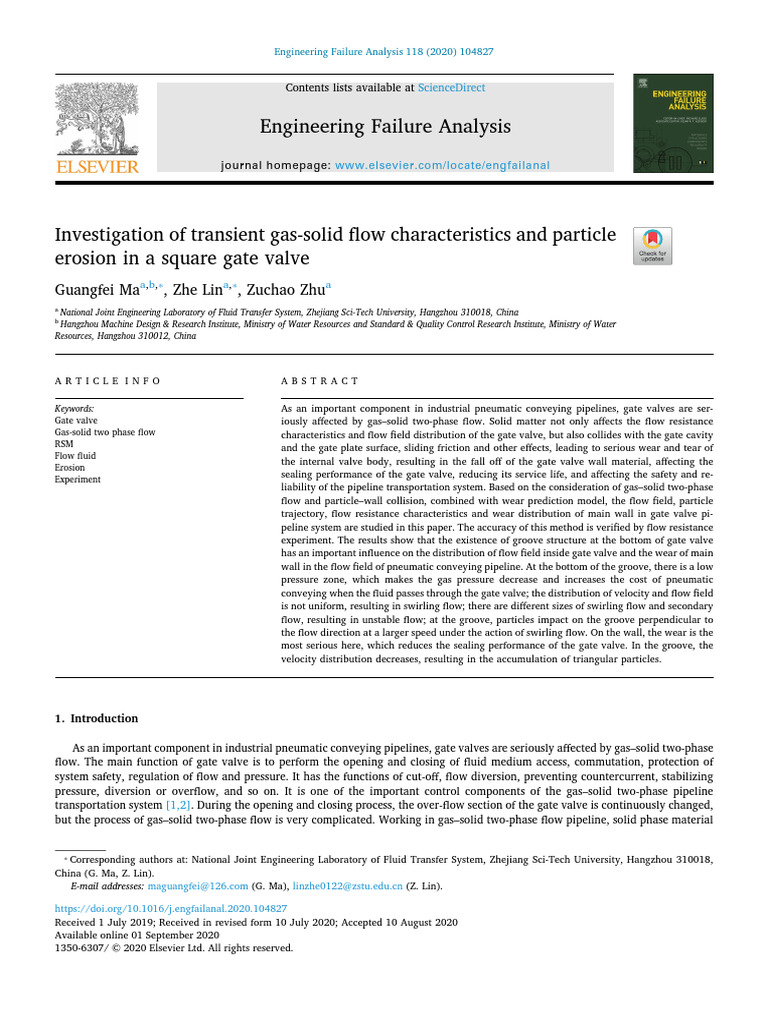 Gas-Solid Flow in Gate Valve Erosion Analysis | PDF | Fluid Dynamics ...