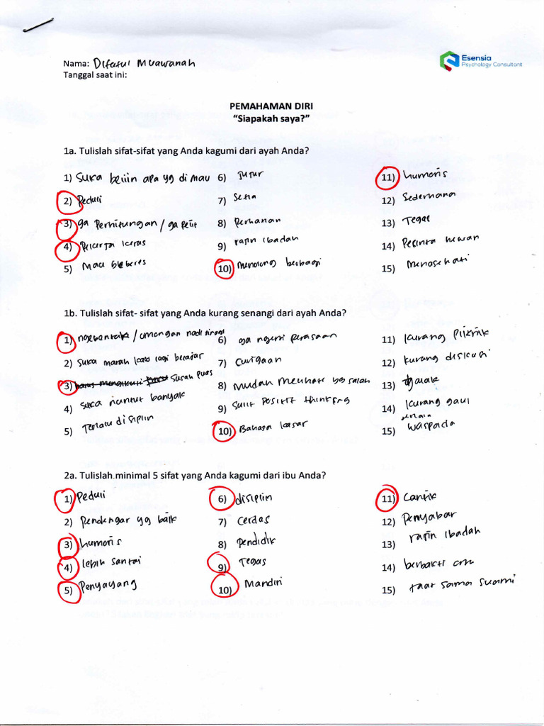 Sesi 1 - Pengenalan Diri - Difatul Muawanah | PDF