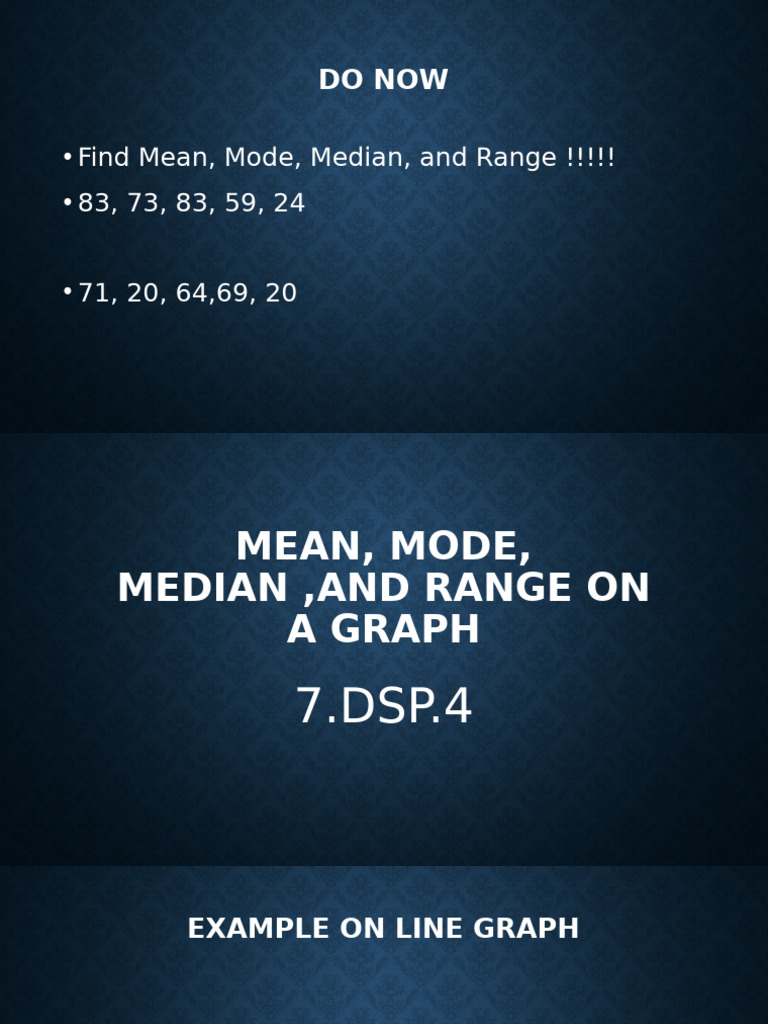 Find Mean, Mode, Median & Range | PDF