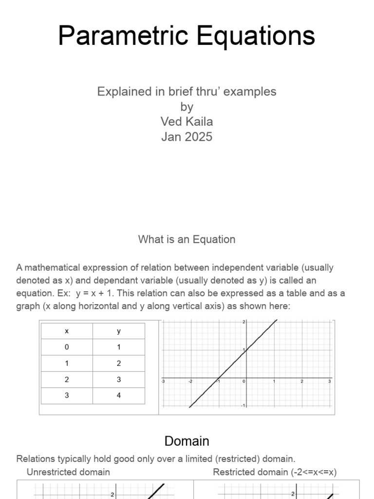 Parametric Equations - Vedkaila | PDF | Equations | Function (Mathematics)