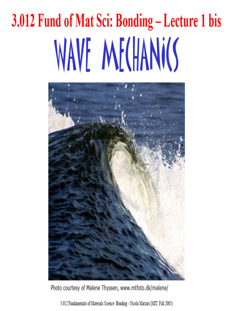 Lec01b Bis Note | PDF | Schrödinger Equation | Waves