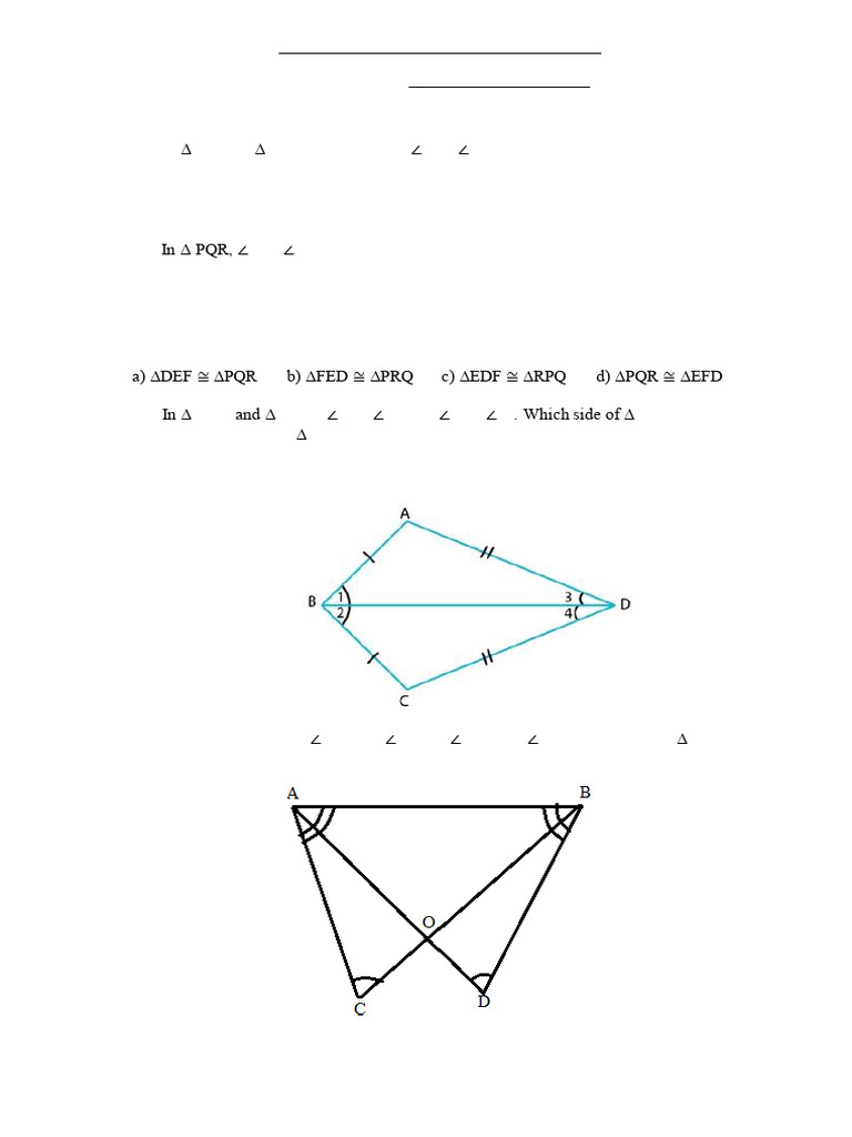 Class IX Math: Triangle Assignments | PDF