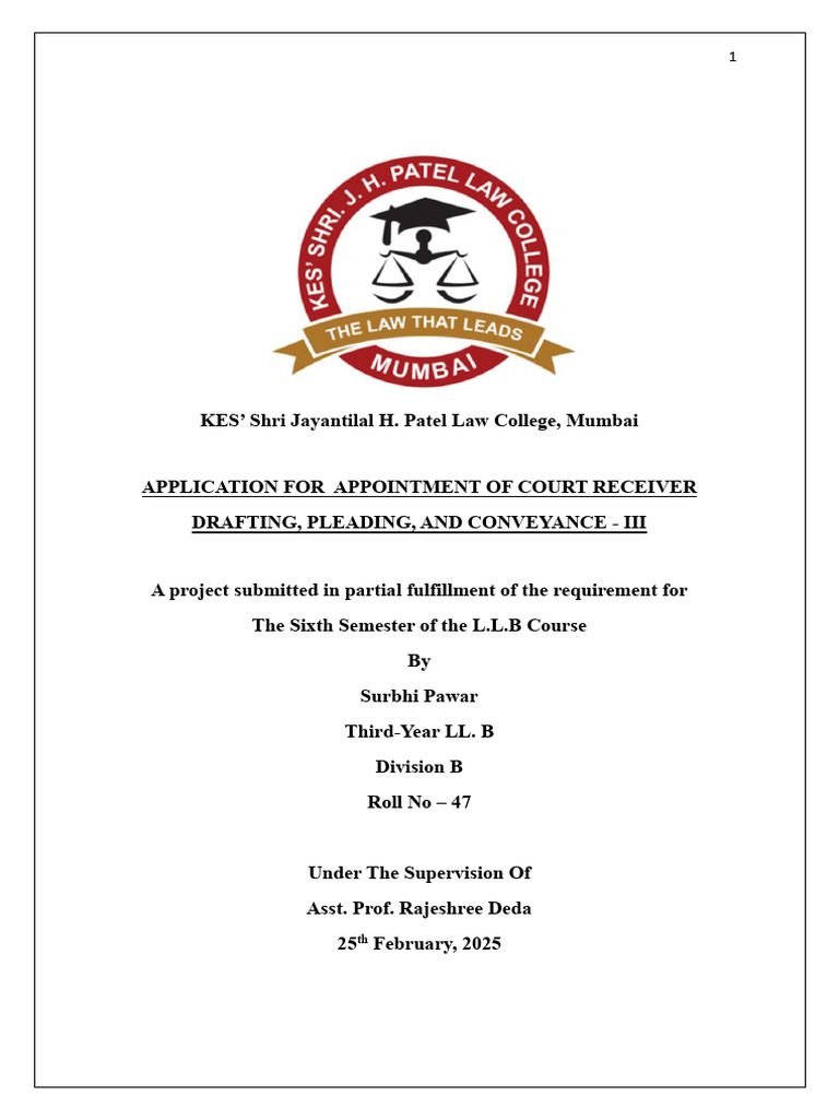 Application For Appointment of Court Receiver | PDF | Justice | Crime ...