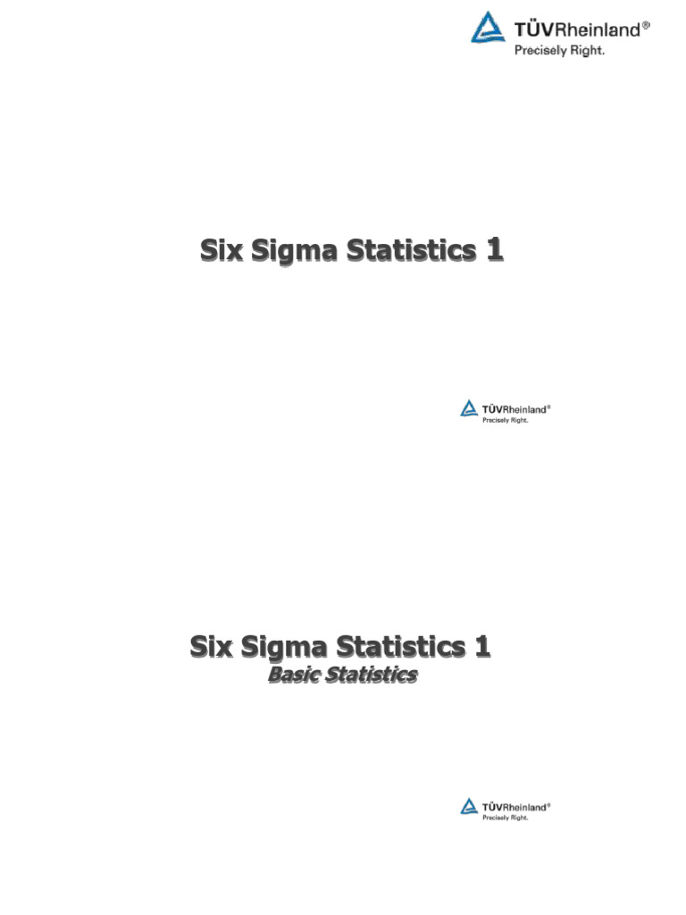 6 Measure Six Sigma Statistics | PDF | Standard Deviation | Level Of ...
