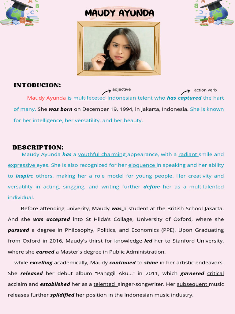 Maudy Ayunda: A Multifaceted Icon | PDF | Part Of Speech | Linguistics