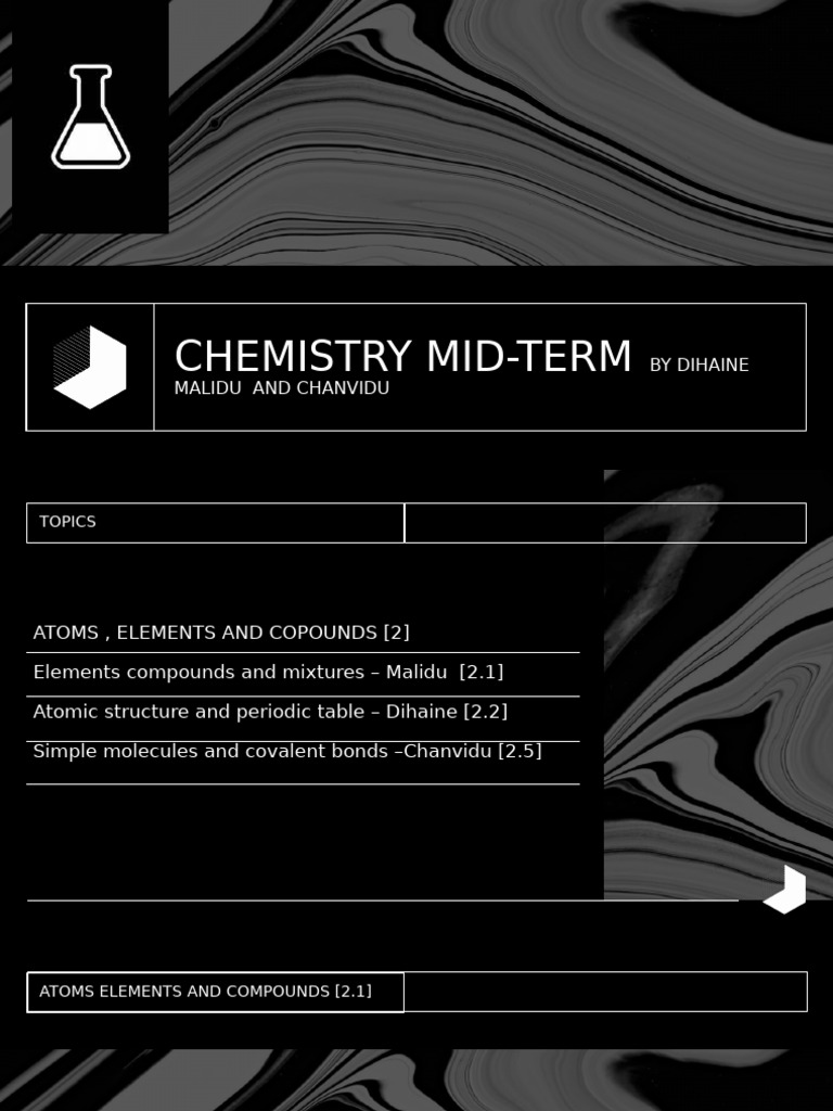 Chemistry Mid-Term by Dihaine Malidu and Chanvidu | PDF | Chemical Compounds | Chemical Bond