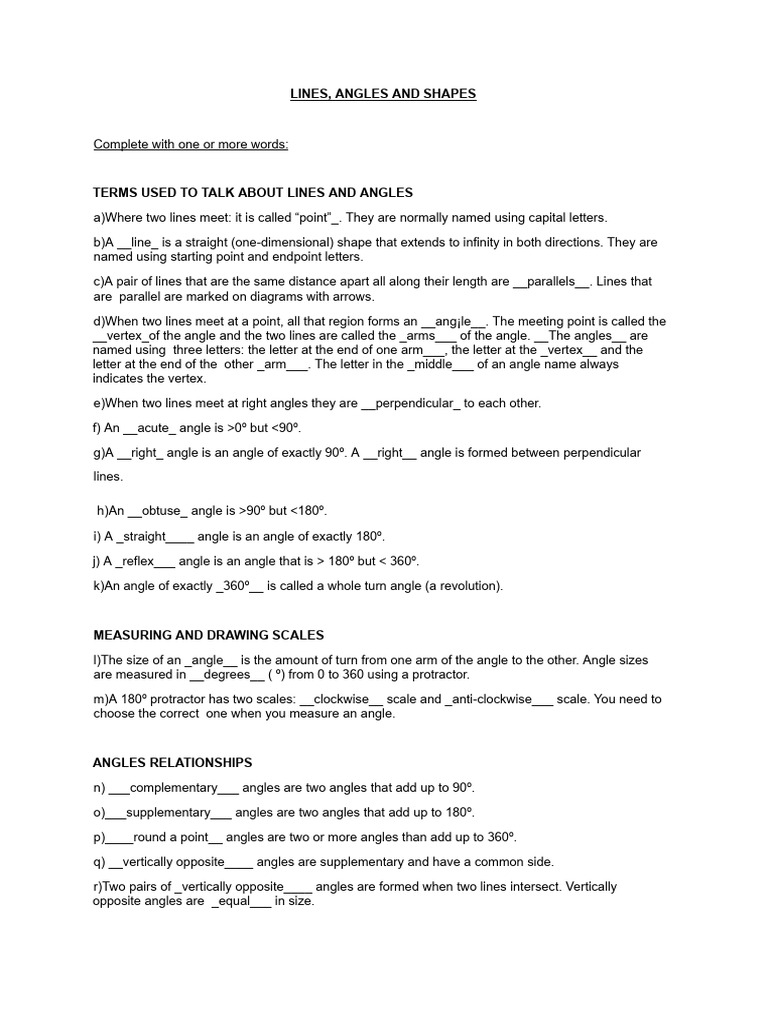 introduction to geometry-Vocabulary | PDF