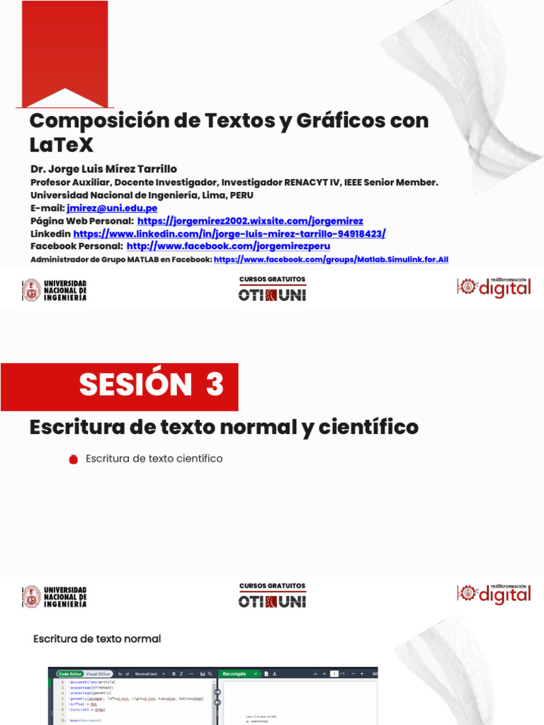PPT LATEX - PIT2025 - Sesión 003 | PDF