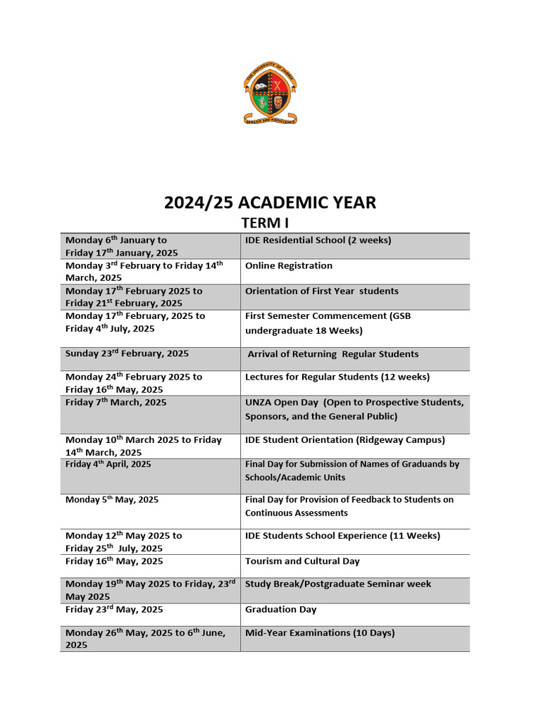 Sessional Dates 2024 25 Academic Year. f1 | PDF | Academic Term