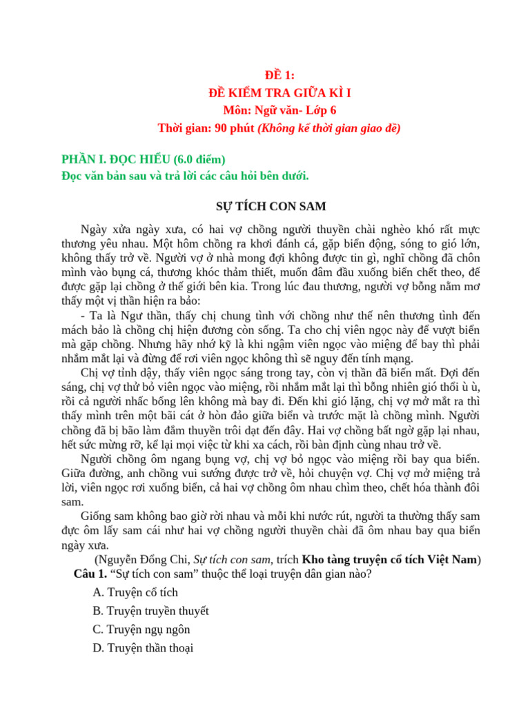 2-BÀI 2-ST6-PHẦN ĐỀ-TRUYỆN CỔ TÍCH (Autosaved) (1) | PDF