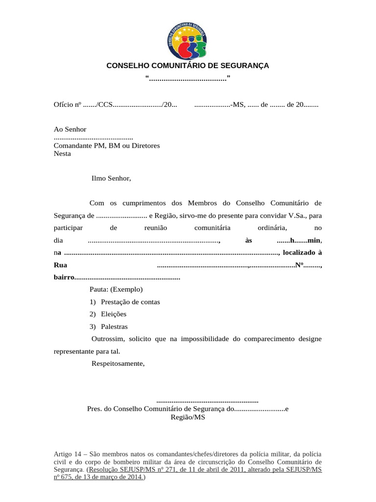 Modelo Oficio Reuniao Convite | PDF