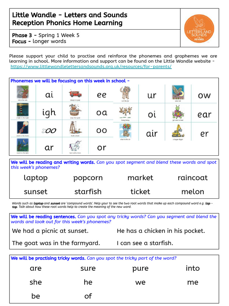 Phonics Home Learning - Reception Spring 1 week 5 | PDF Phonics Home Learning - Reception Spring 1 week 5 | PDF