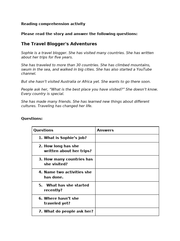 Lvel 3 Reading Comprehension Level 3 Present | PDF