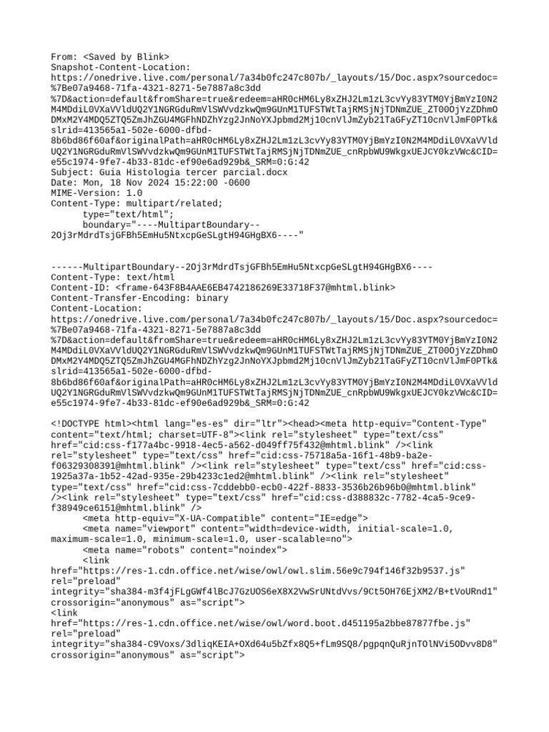 Guia Histologia Tercer Parcial | PDF | Html Element | Html