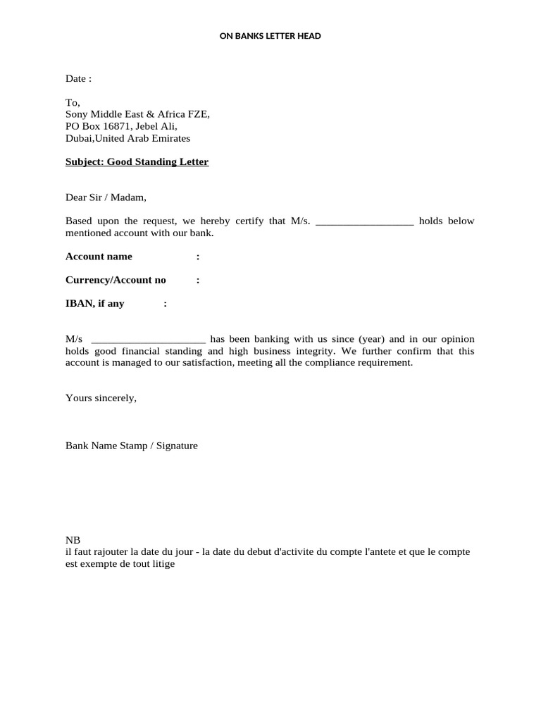 Bank Reference Letter Sample | PDF