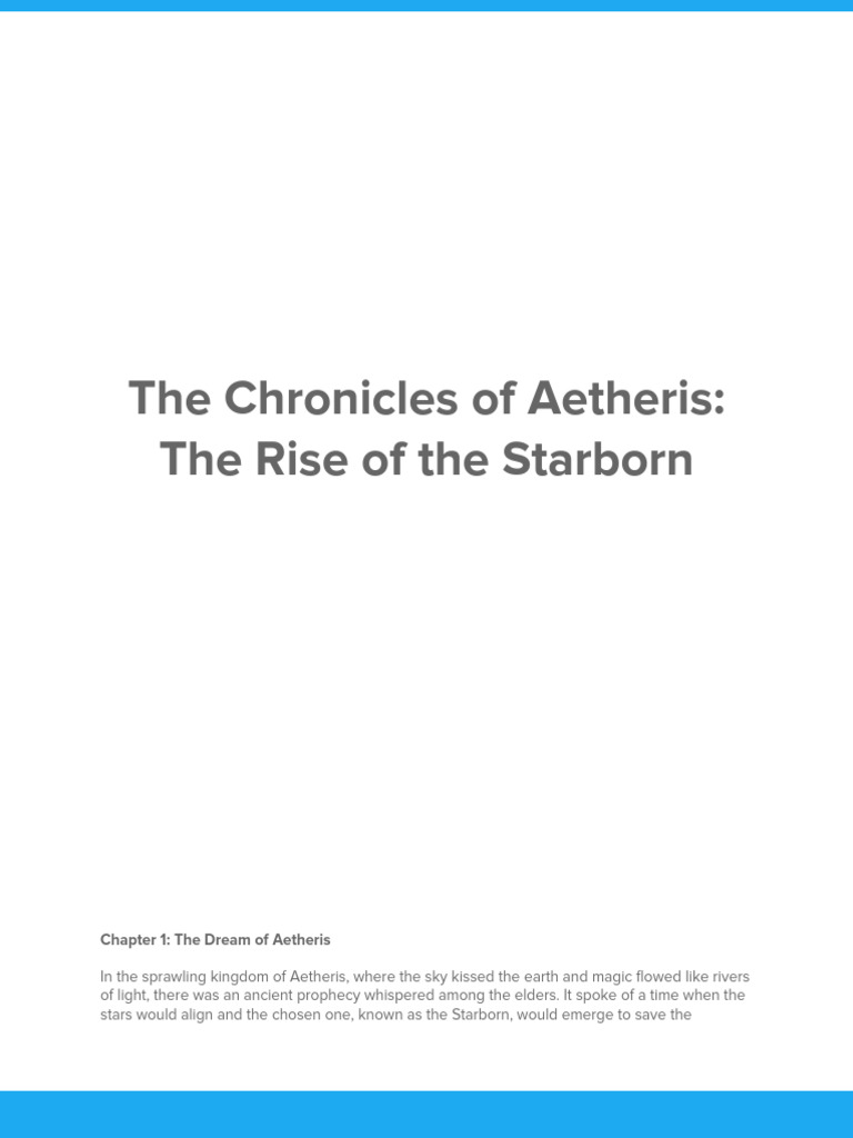 The Chronicles of Aetheris: The Rise of The Starborn | PDF