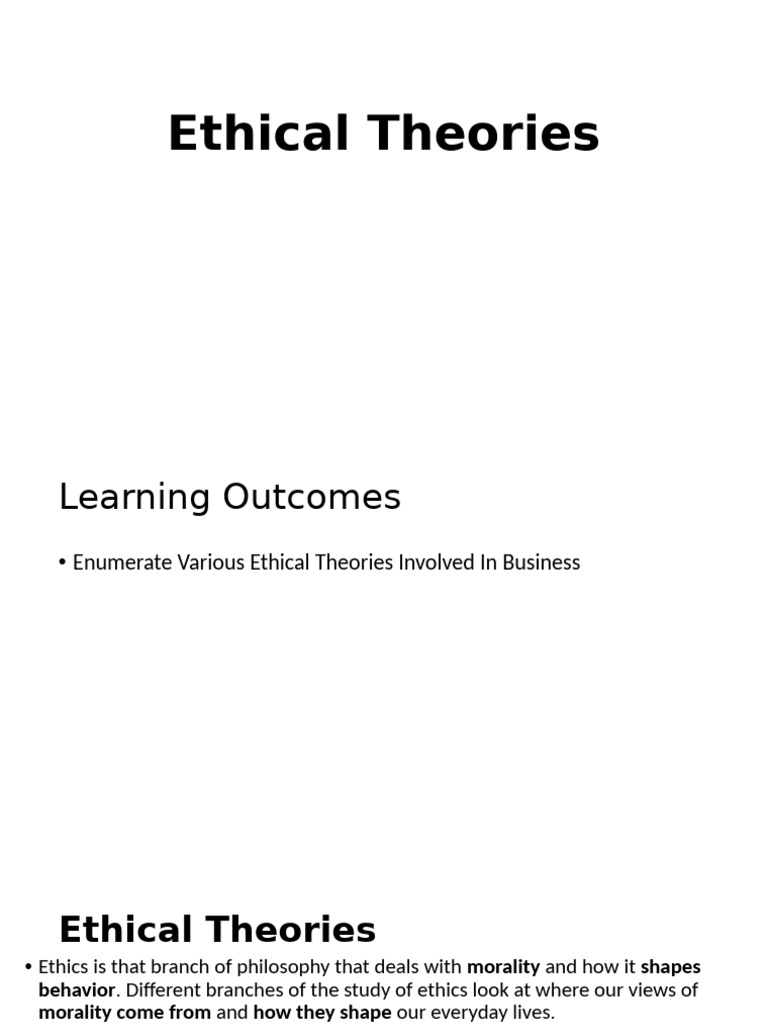 Overview of Ethical Theories in Business | PDF | Virtue Ethics ...