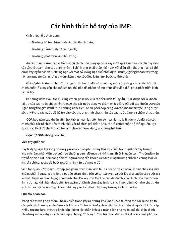 Các Hình TH C H TR C A IMF | PDF