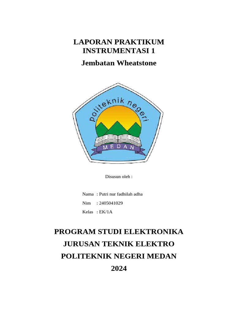 Laporan Praktikum Instrumentasi 1 | PDF