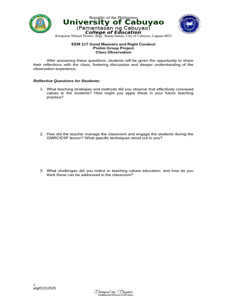 EEM 117 Prelim Project | PDF