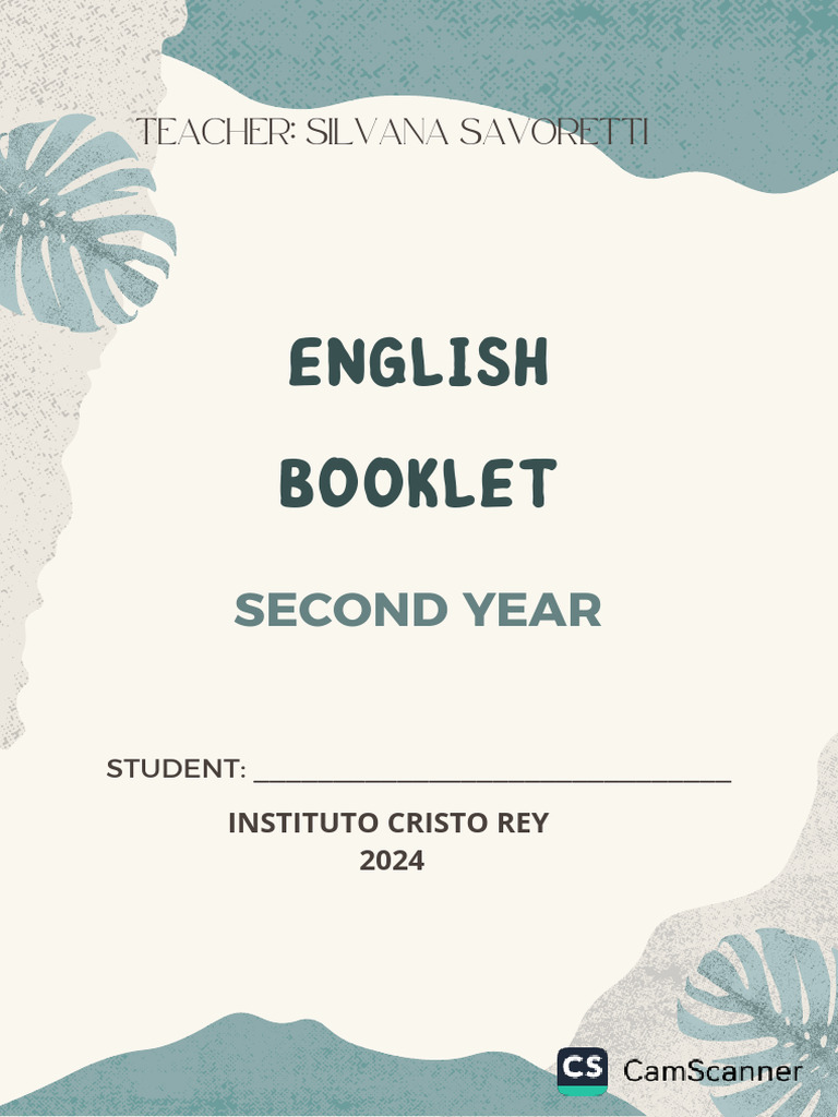 Second Year English Booklet 2024 | PDF