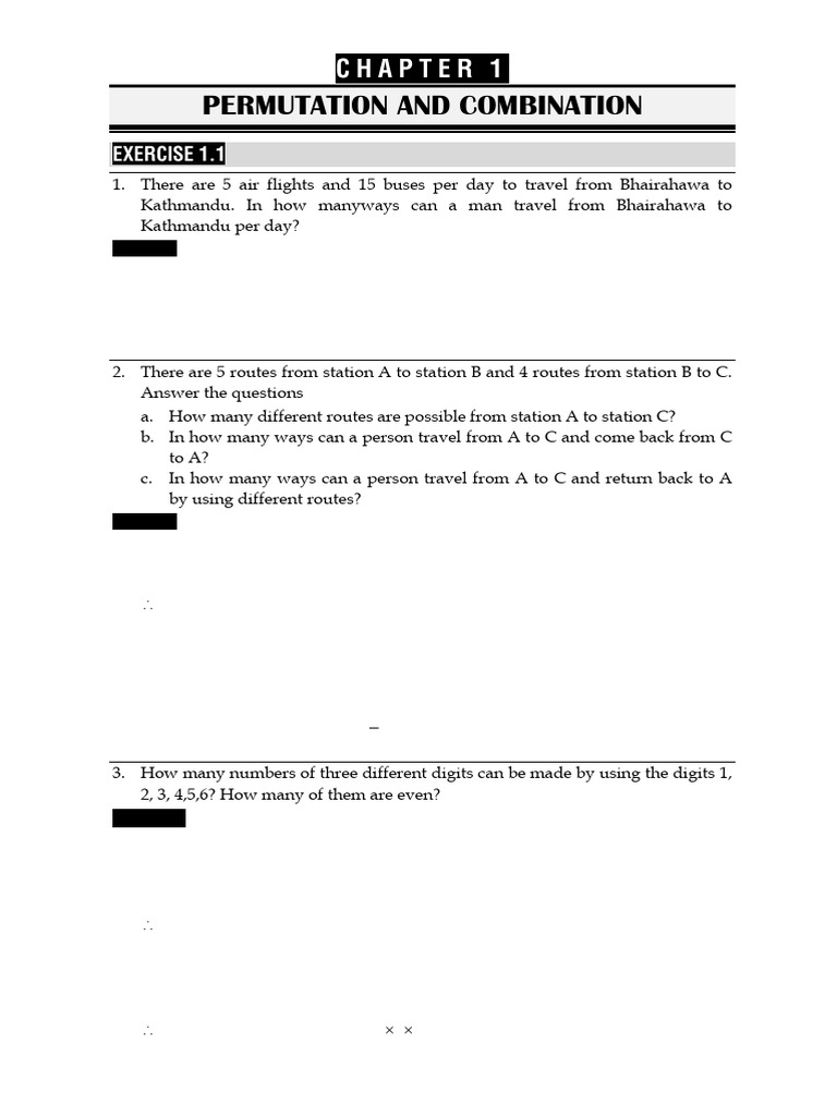 Permutation and Combination Exercises | PDF | Vowel | Consonant