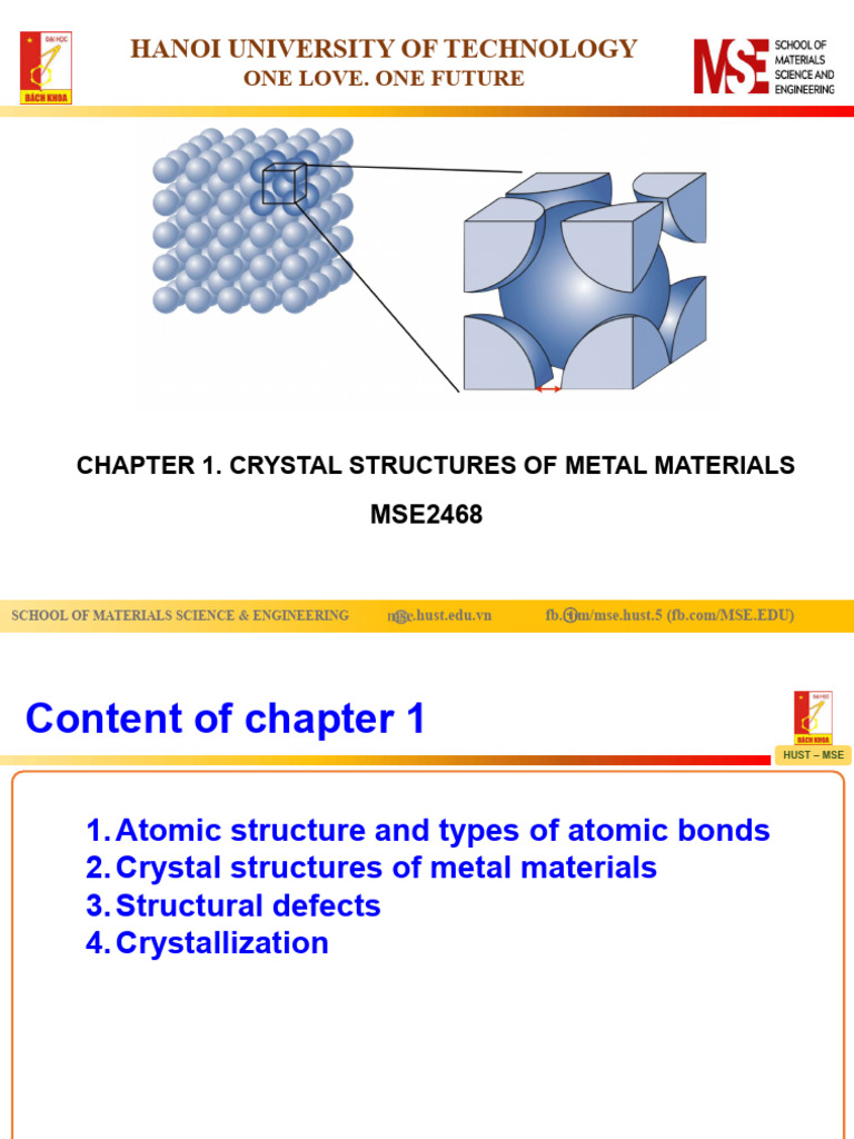 Ch1. Crystal Structures of Metal Material-Final | PDF | Chemical Bond | Crystal Structure