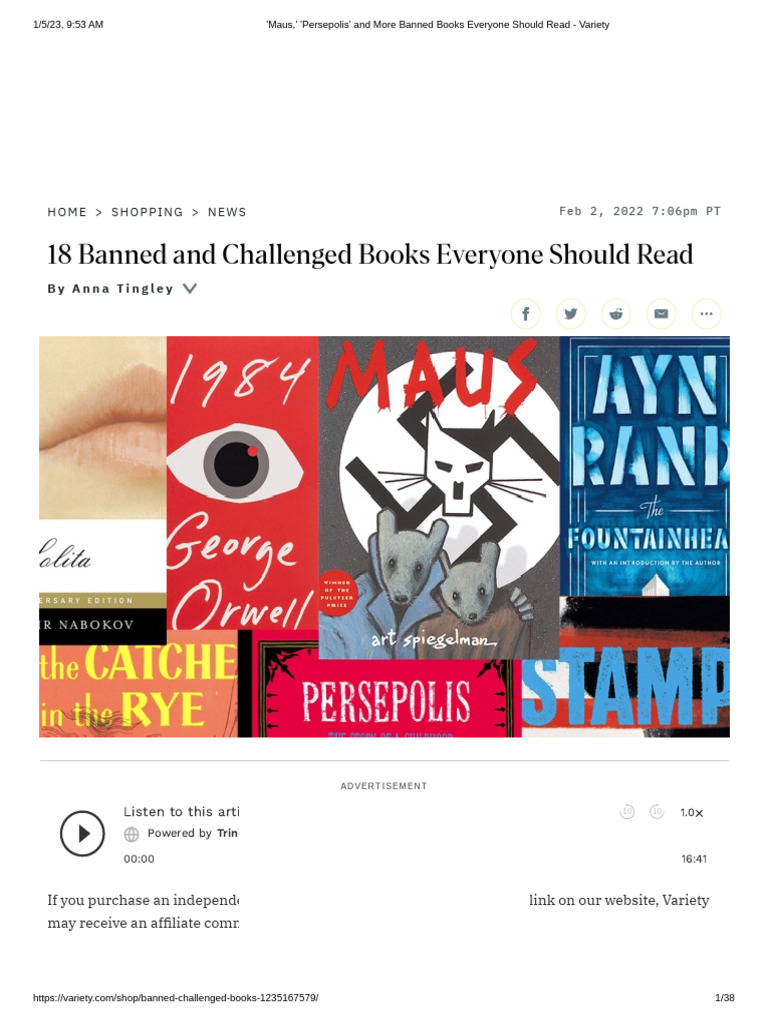 'Maus,' 'Persepolis' and More Banned Books Everyone Should Read ...