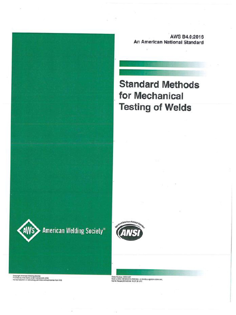 Standard For Mechanical Weld Test Method | PDF