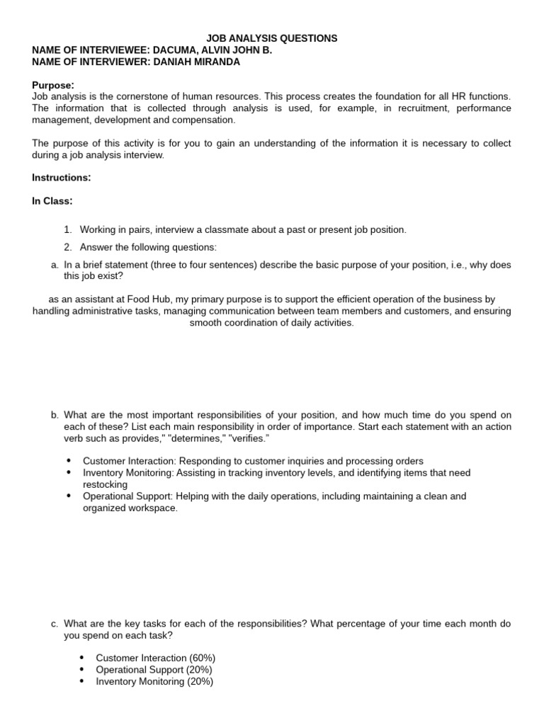 JOB+ANALYSIS+QUESTIONS+FORM | PDF