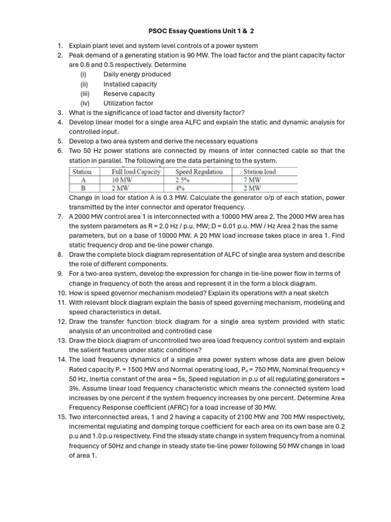 essay questions unit 1 & 2 | PDF | System | Frequency