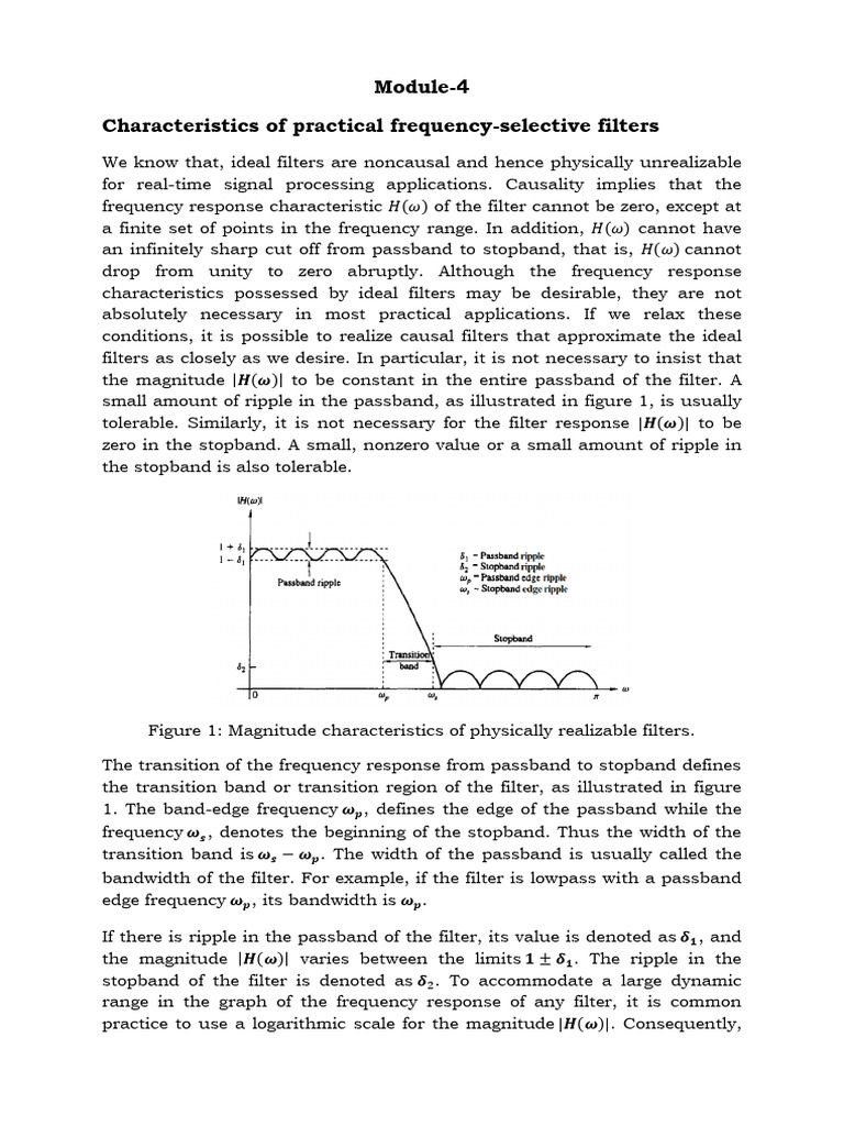DSP BEC502 Module-4 | PDF | Filter (Signal Processing) | Bandwidth (Signal Processing)
