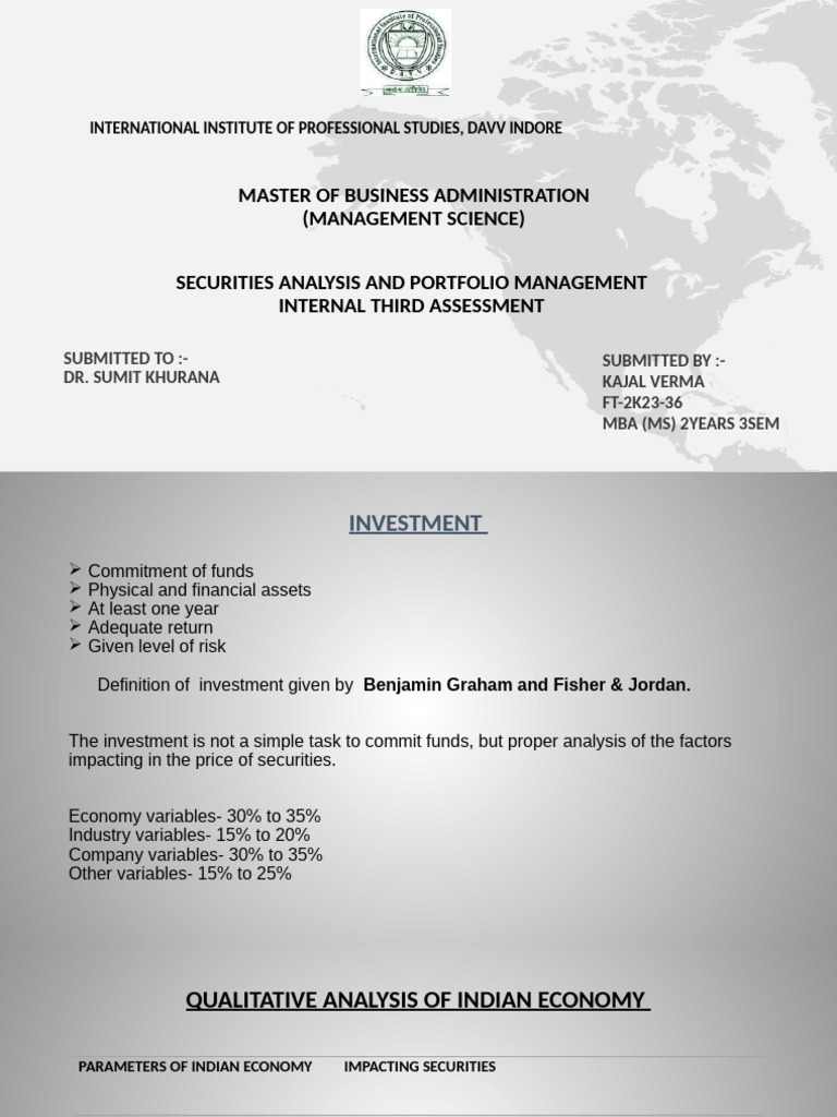Sapm Int 3 (Kajal Verma) 3 | PDF | Investing | Economy Of India