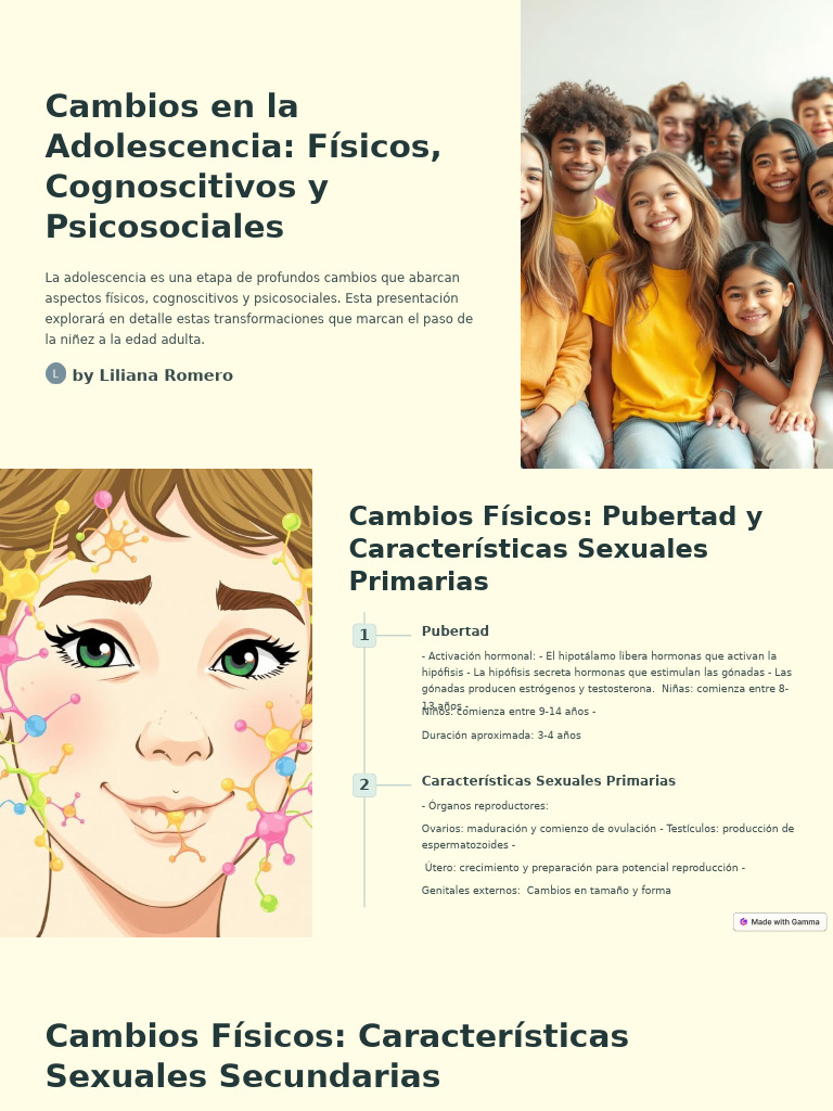 Cambios en la Adolescencia: Físicos y Psicosociales | PDF ...