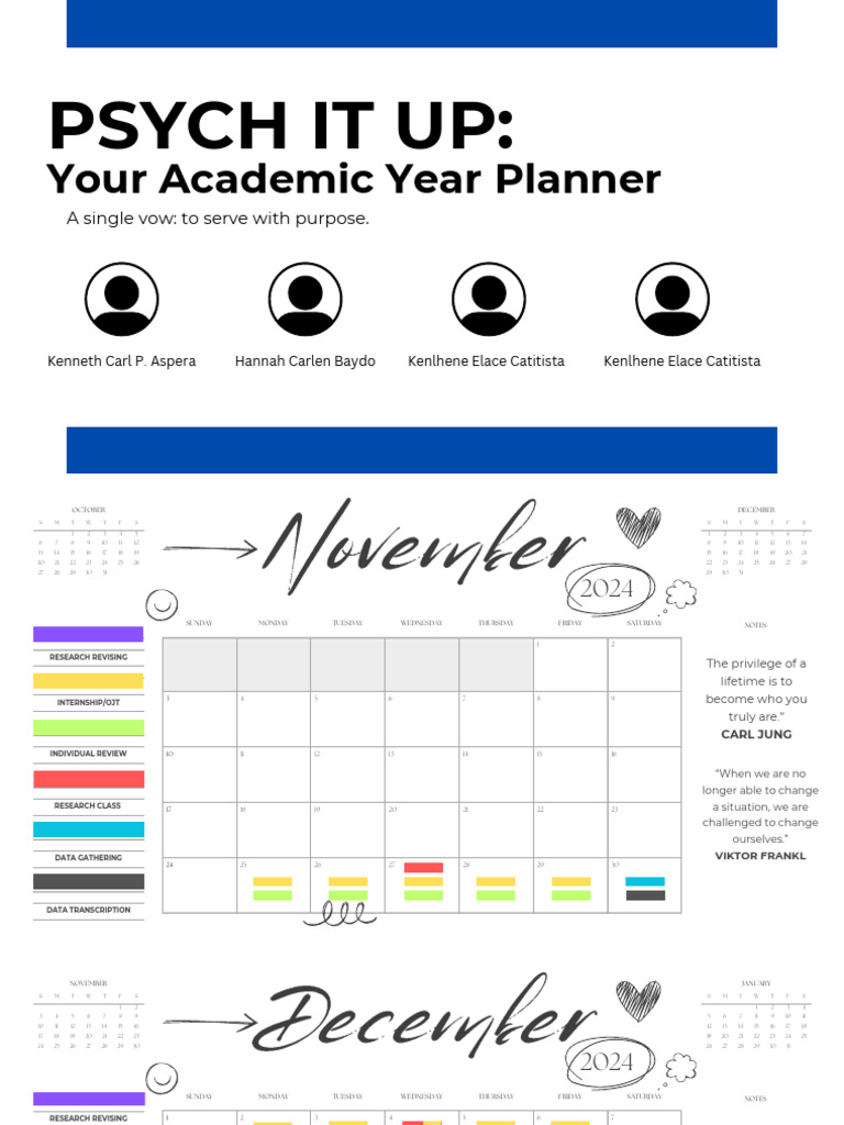 Psych It Up Your Academic Year Planner Aspera | PDF