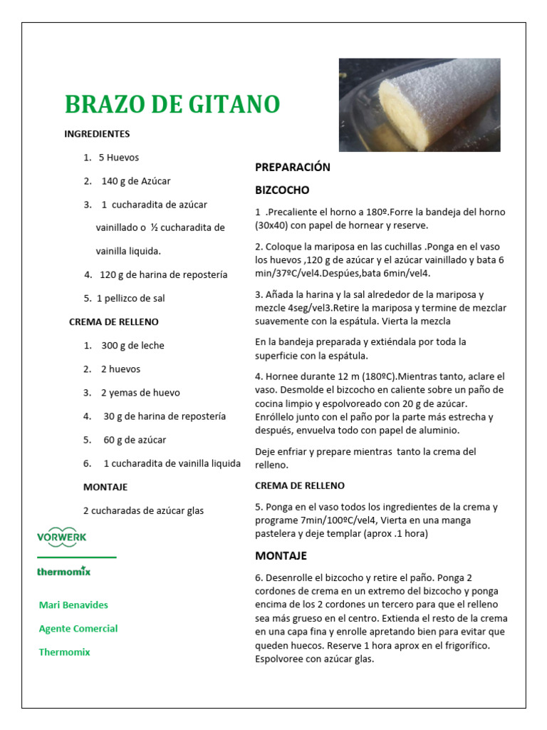 Brazo Gitano 2025 | PDF | Confitería | lactoso