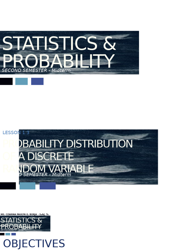 L1.3 Discrete Probability Distribution | PDF | Probability Distribution | Statistics