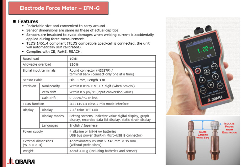 Electrode Force Meter - IfM-G | PDF